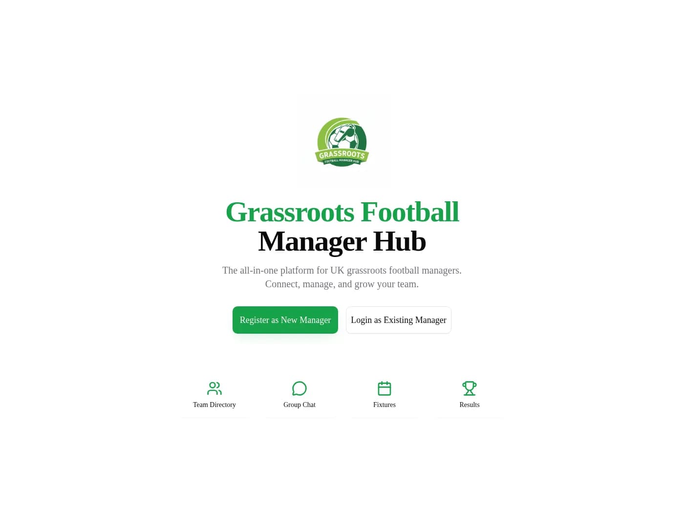 Grassroots Manager Hub