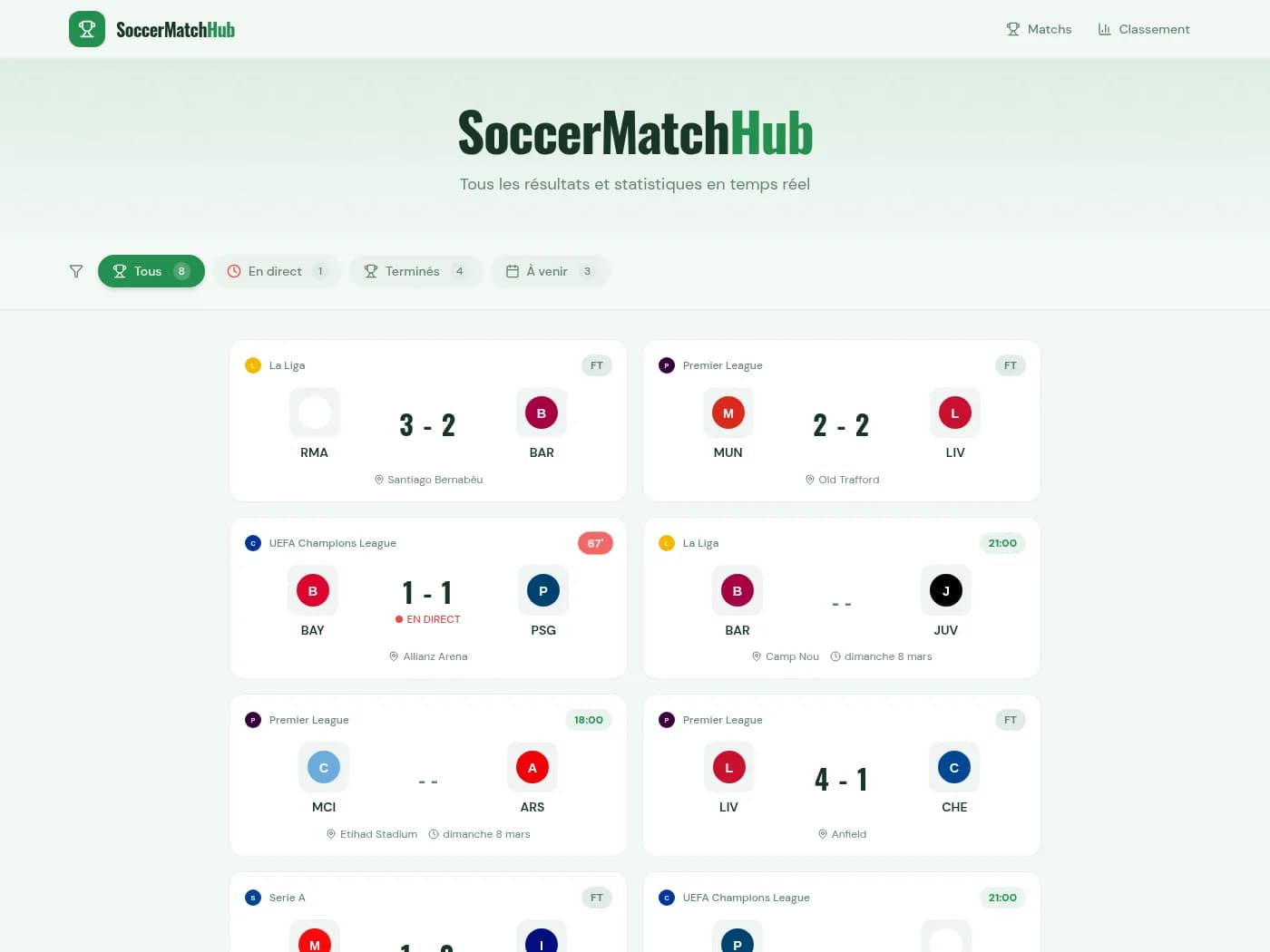 SoccerMatch Hub