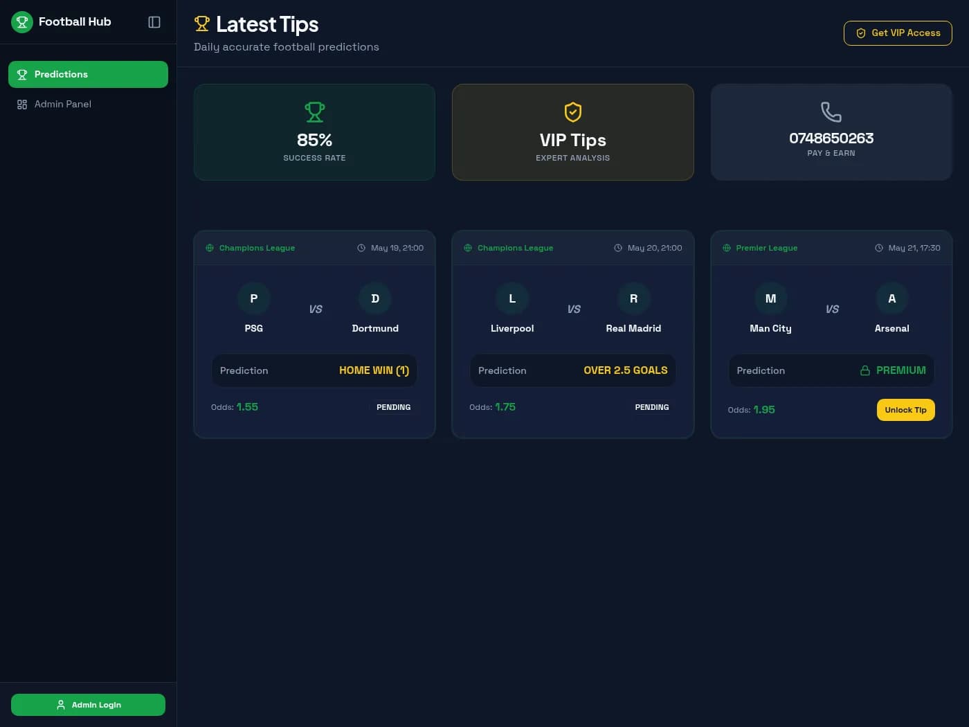 Predict & Earn Football Hub