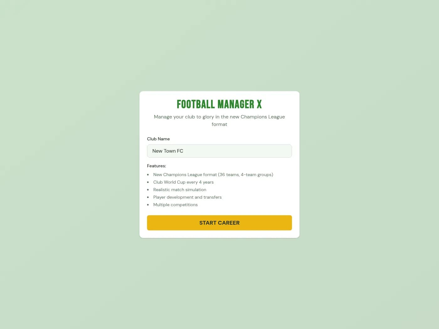 Football Manager X