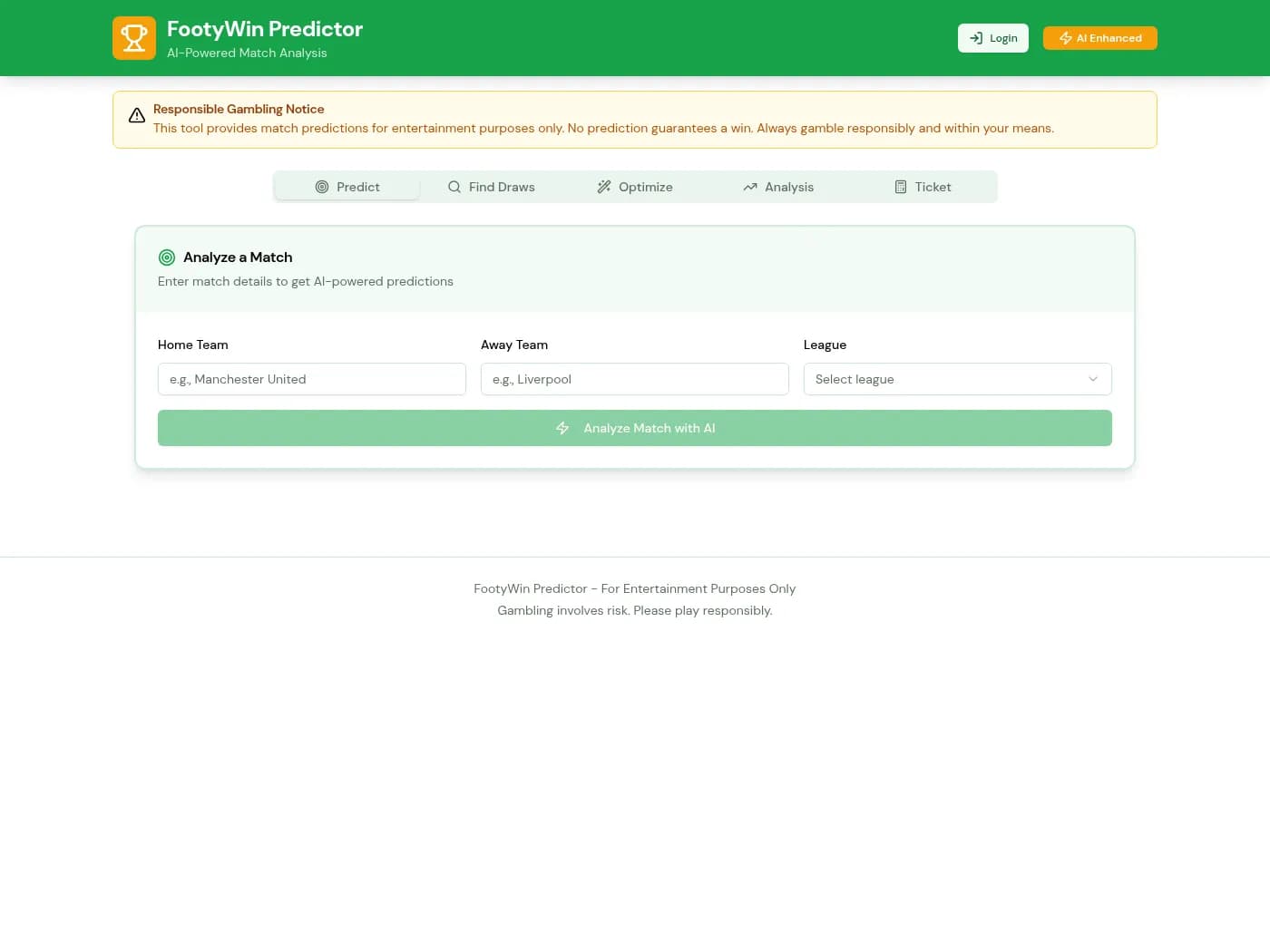 FootyWin Predictor