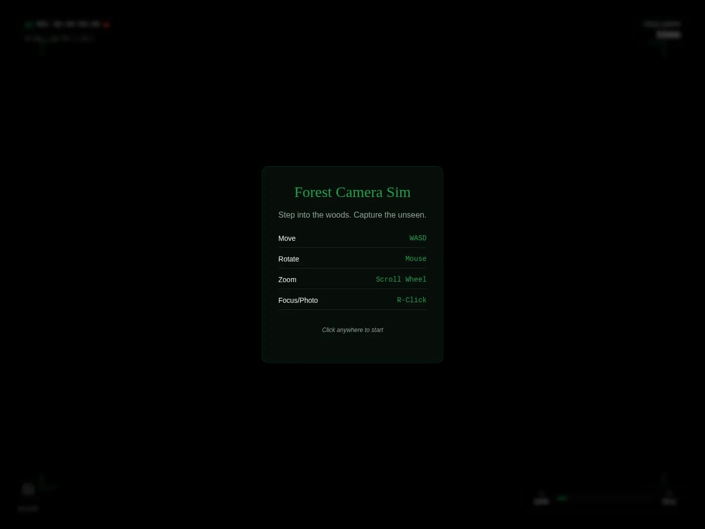 3D Forest Camera Sim