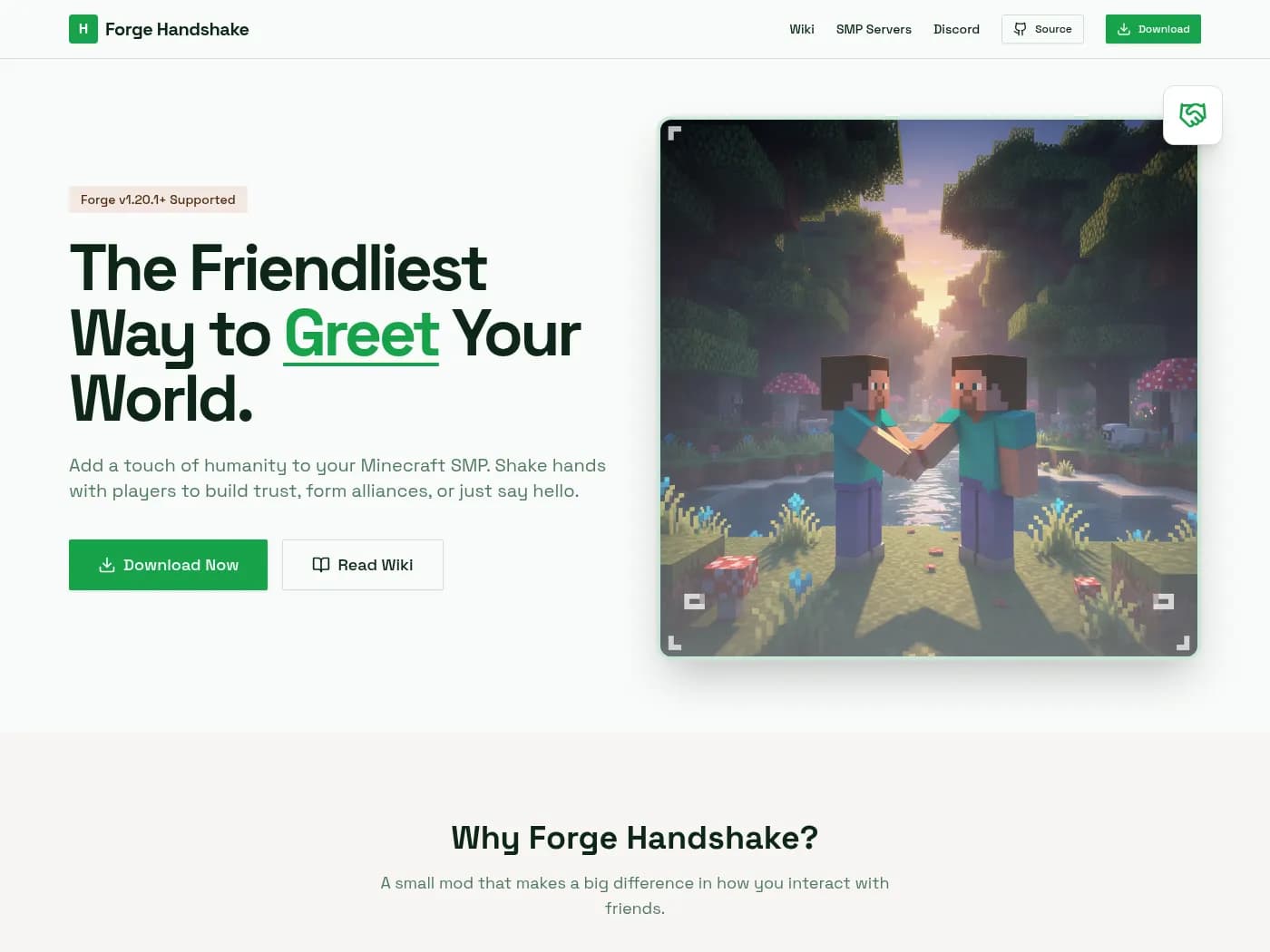 Forge Handshake Mod