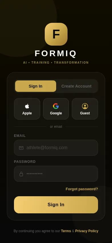 FORMIQ AI Fitness App