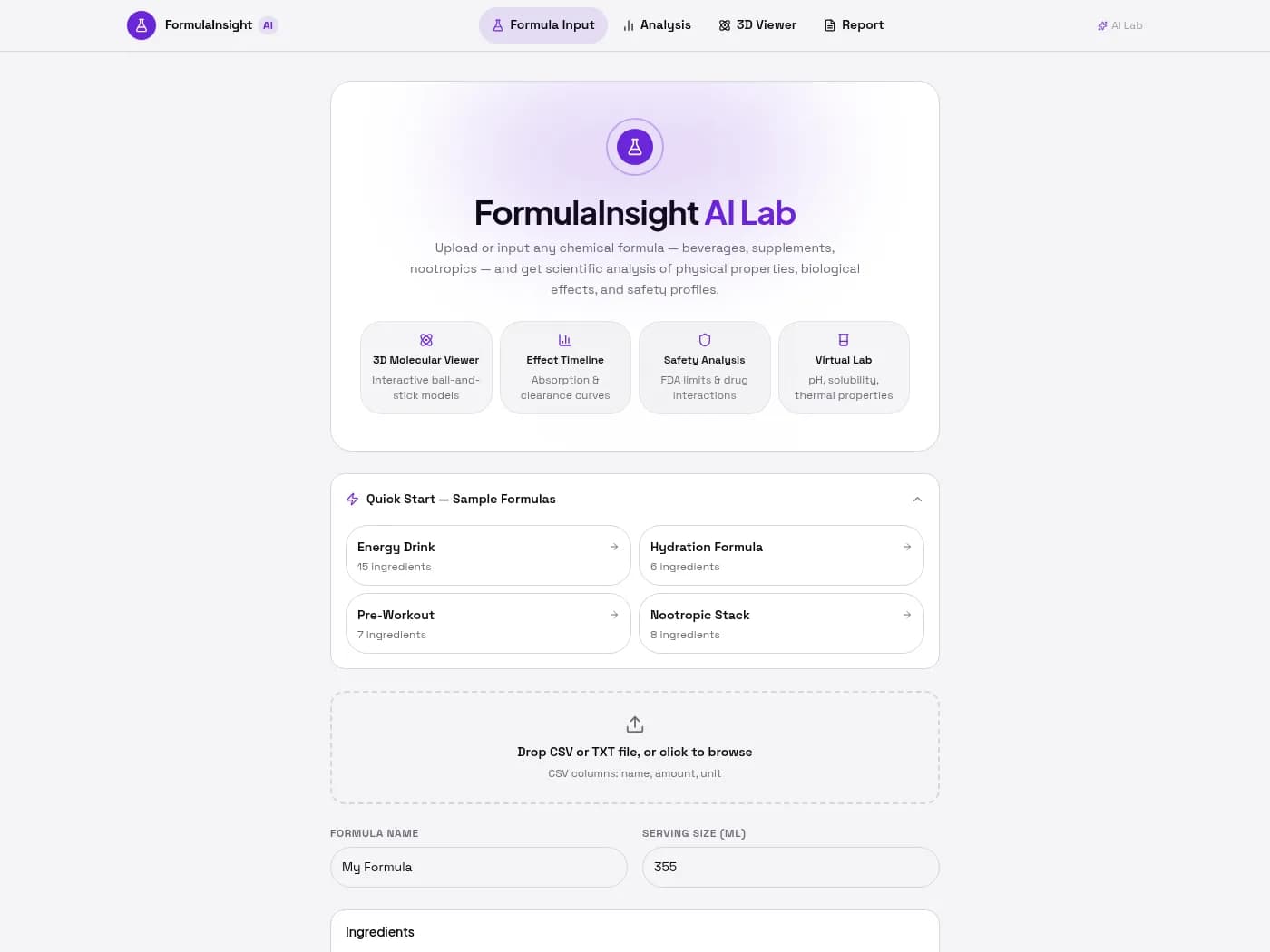 FormulaInsight AI Lab