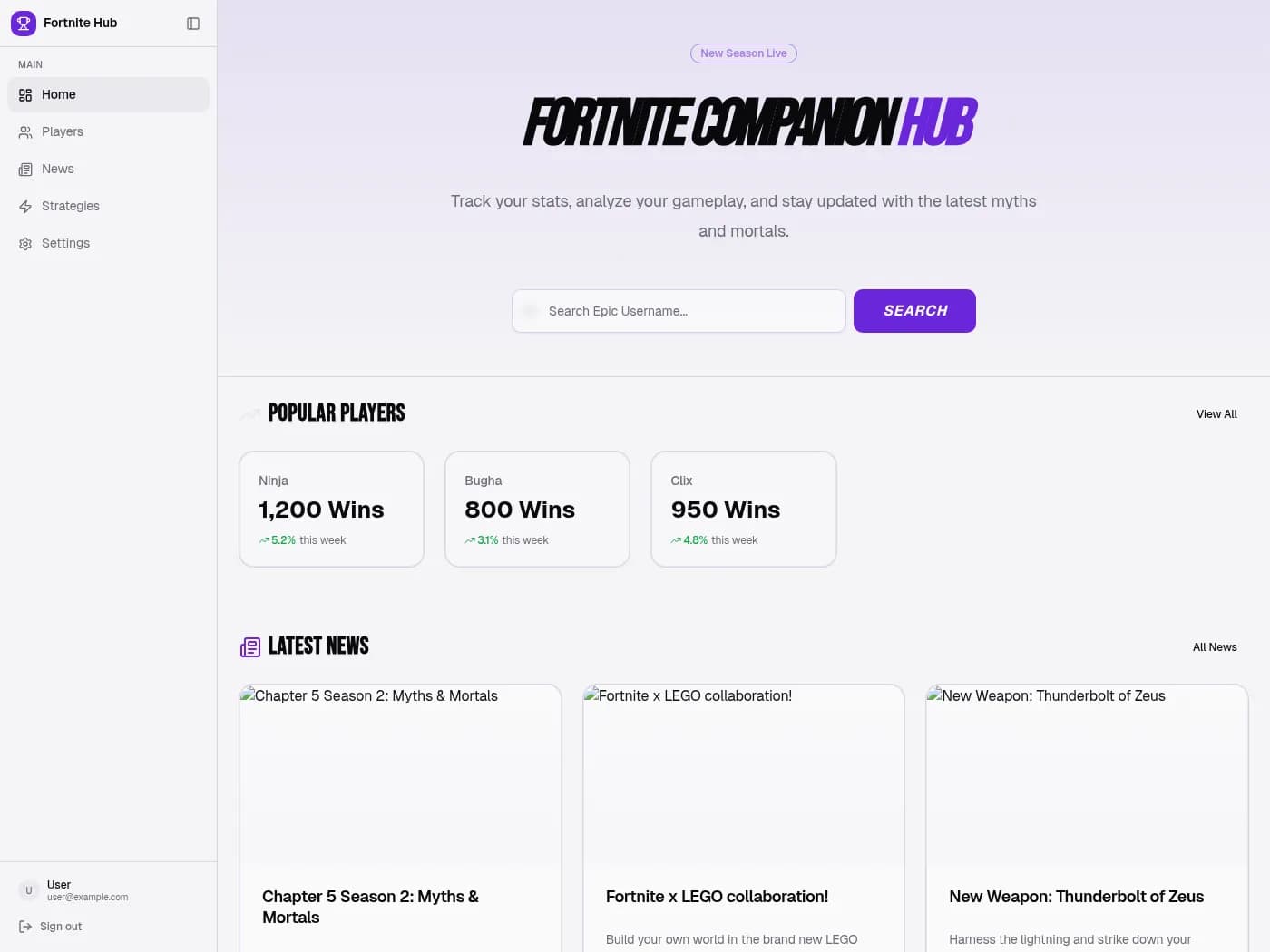 Fortnite Companion Hub