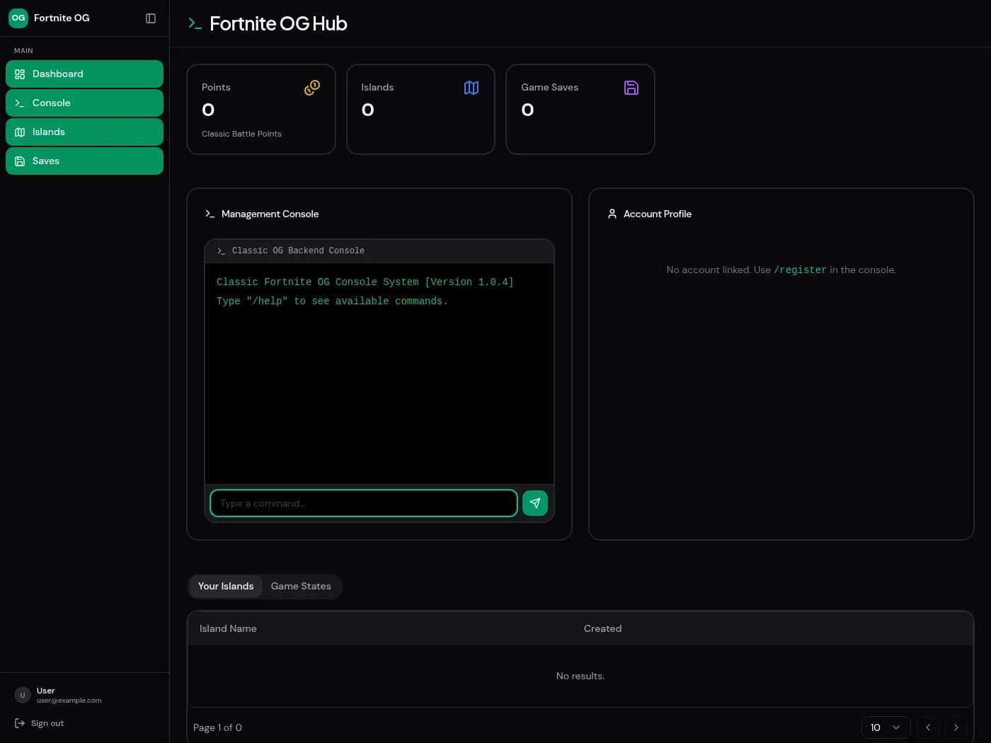 Fortnite OG Backend Hub