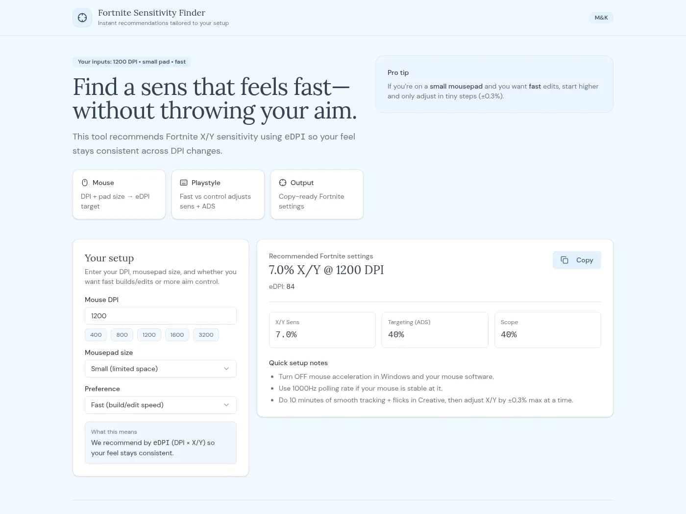 Fortnite Sensitivity Finder
