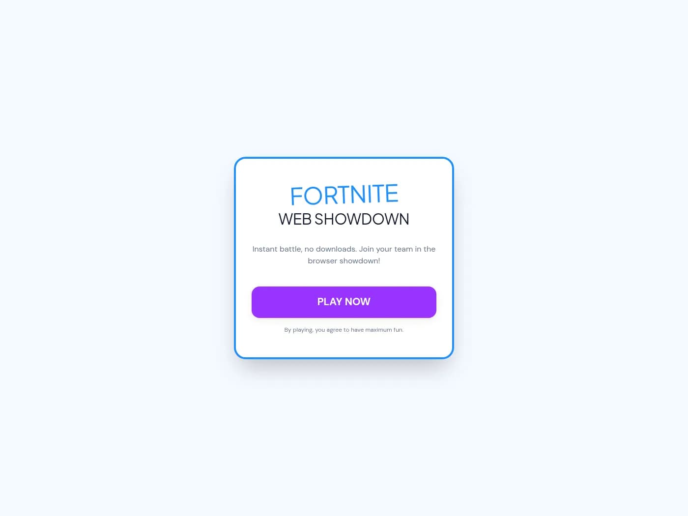 Fortnite Web Showdown