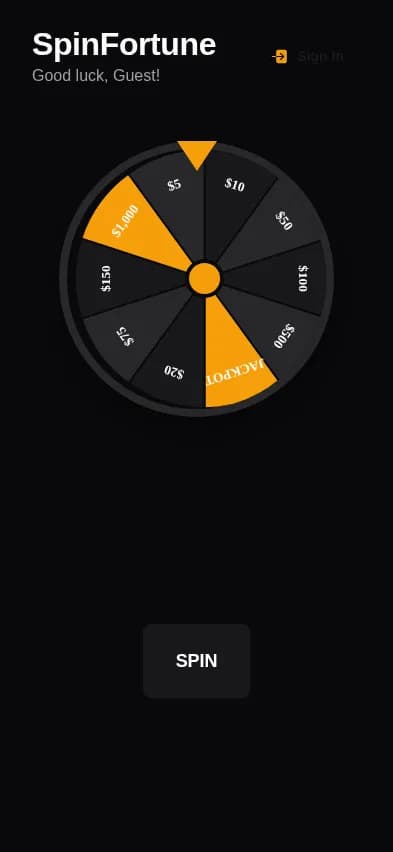 SpinFortune Tablet App