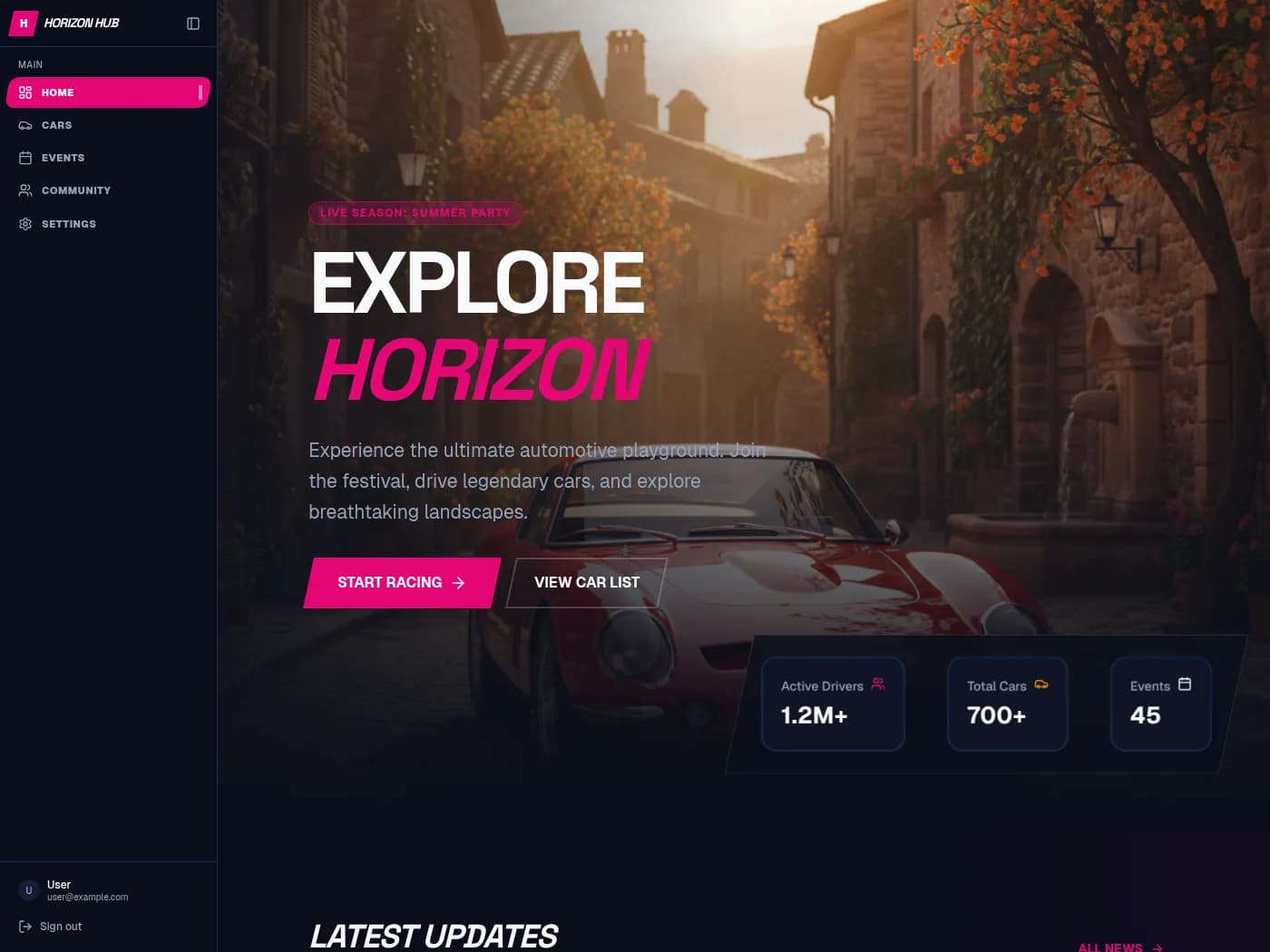 Forza Horizon Info Hub