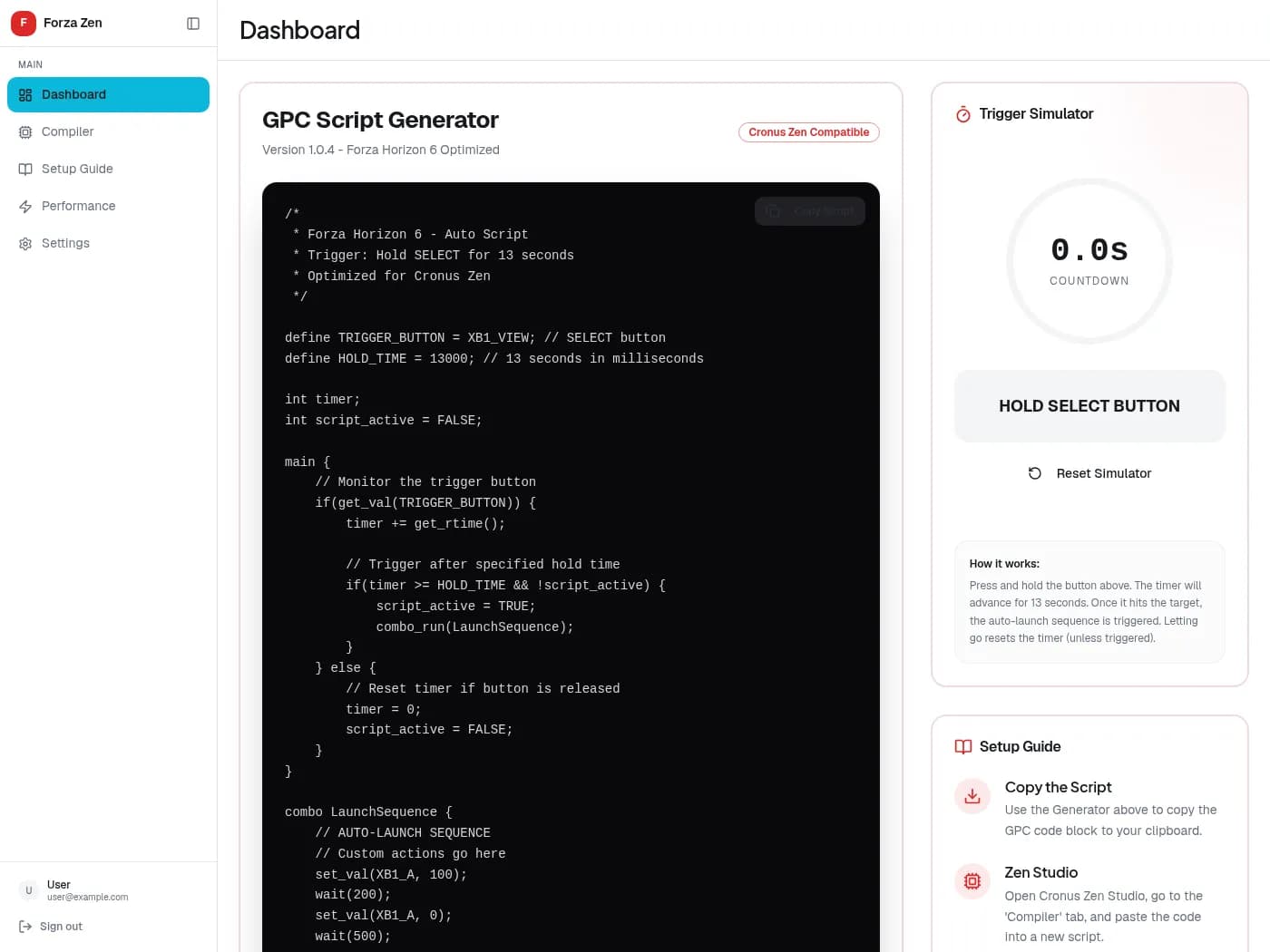 Forza Zen Auto Script