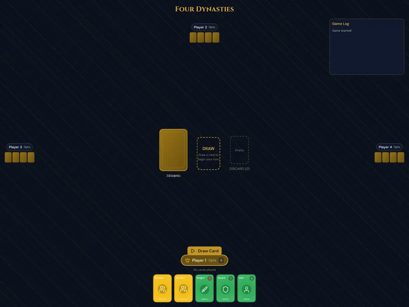Four Dynasties Card Game