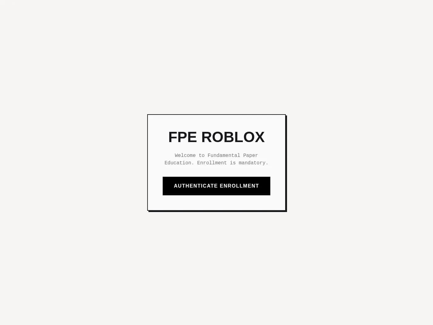 FPE Roblox Adventure
