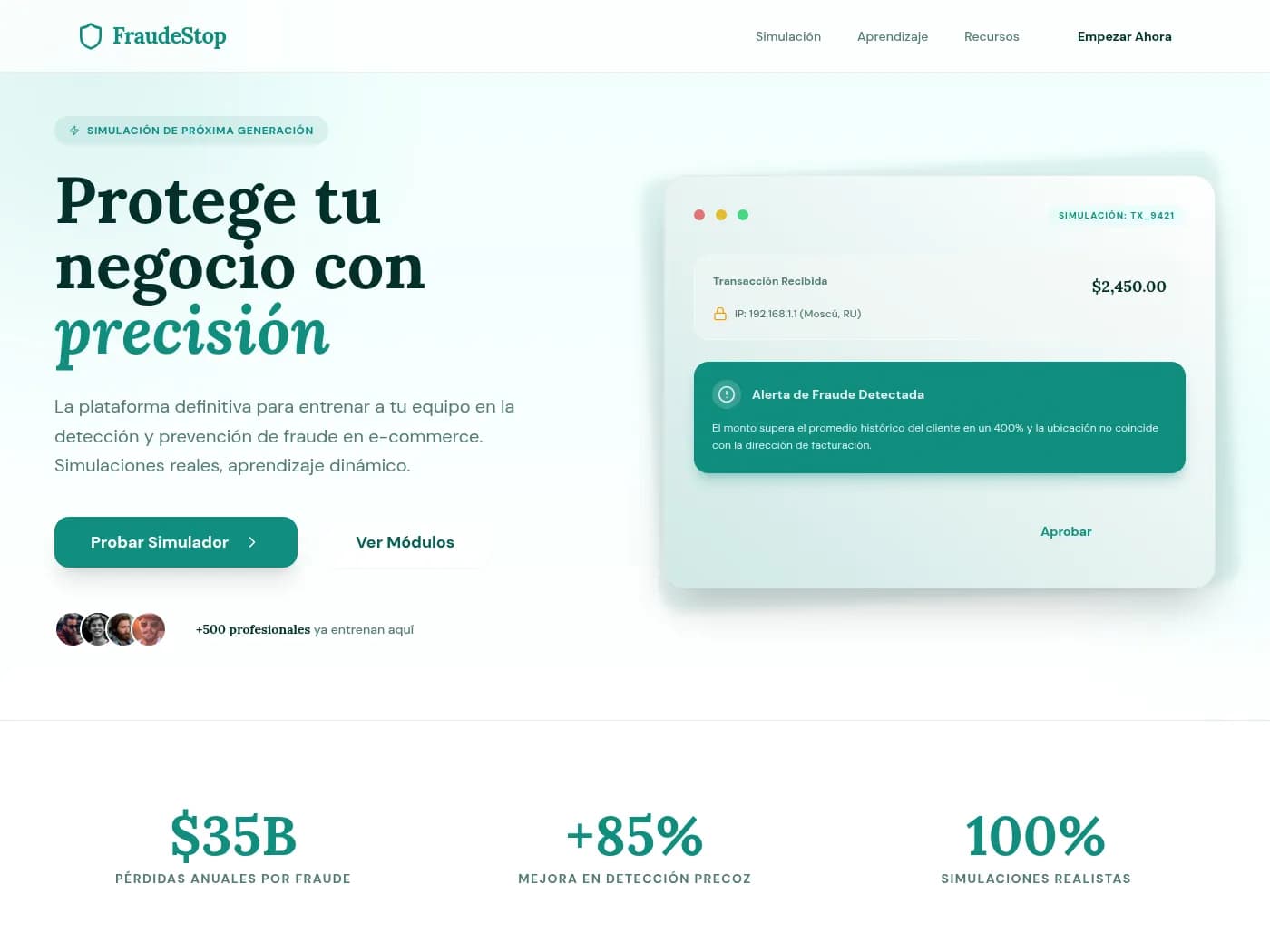 FraudeStop E-commerce Simulator