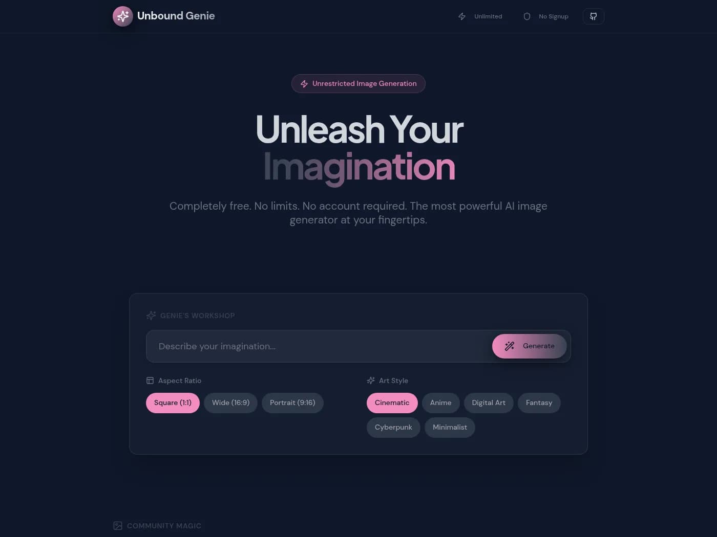 Unbound Image Genie