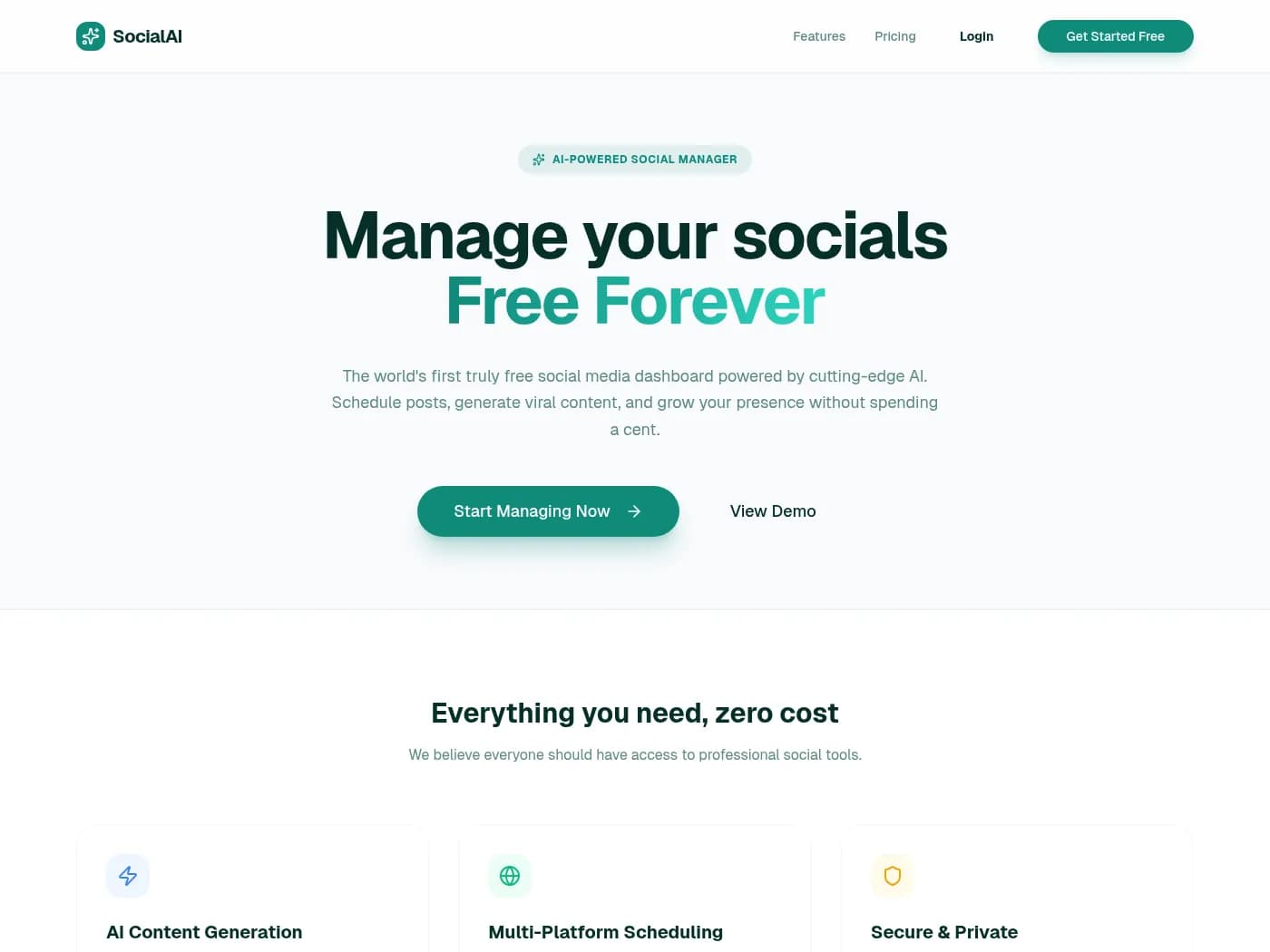 Free AI Social Manager