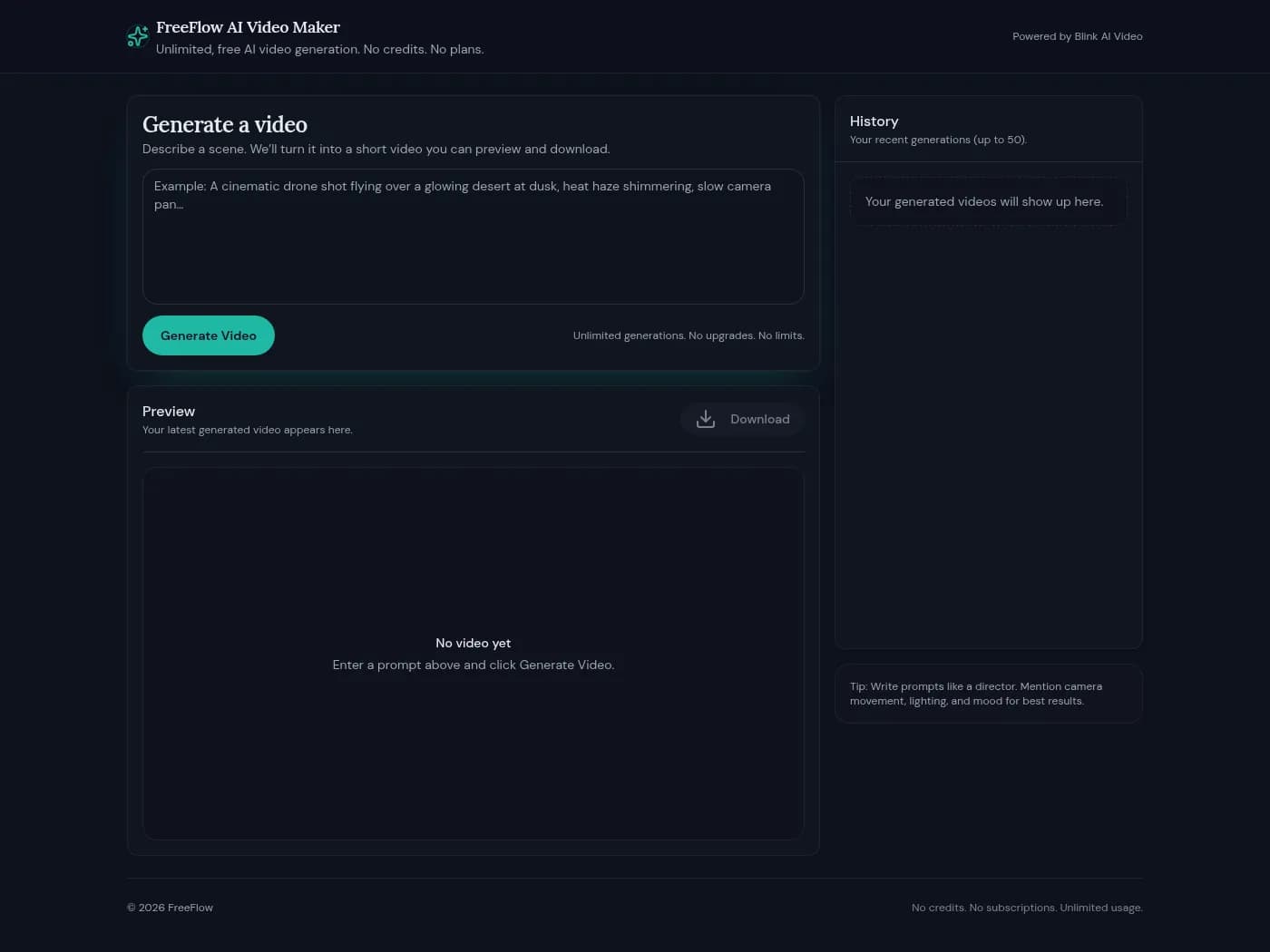 FreeFlow AI Video Maker