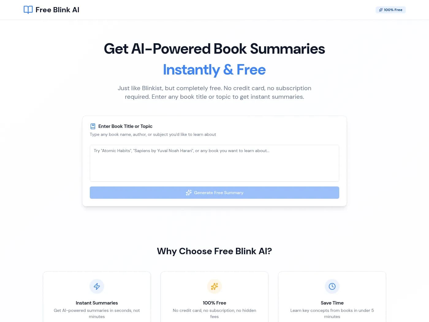 Free Blink AI Summaries
