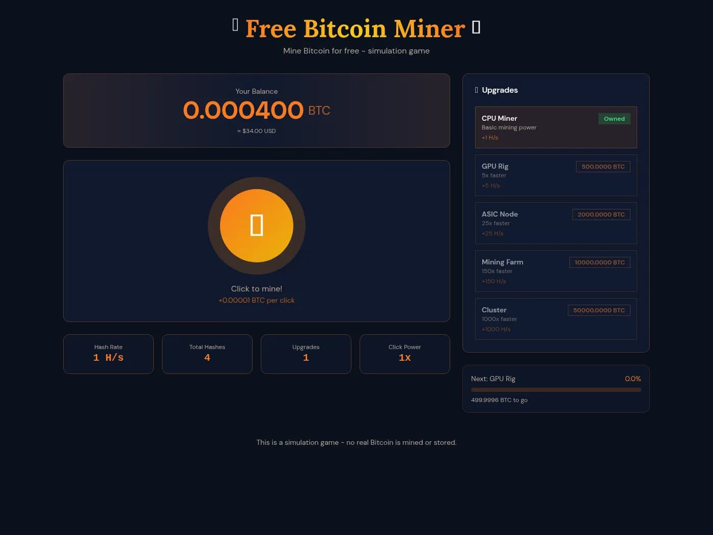 Free Bitcoin Miner