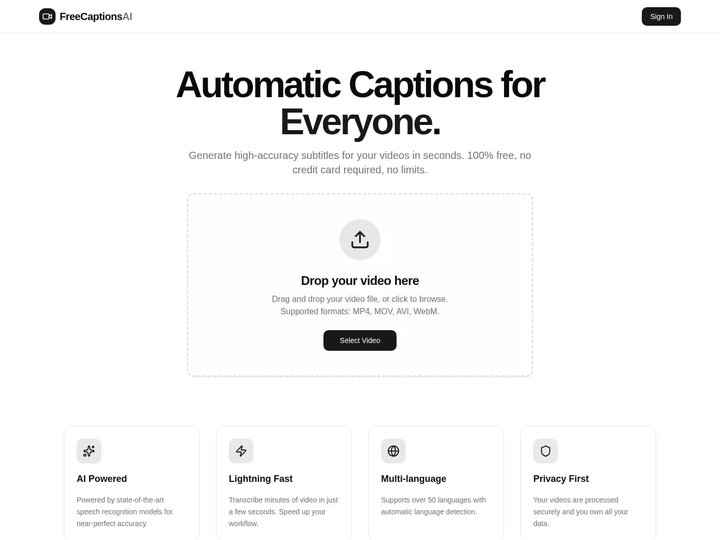 Free Captions AI