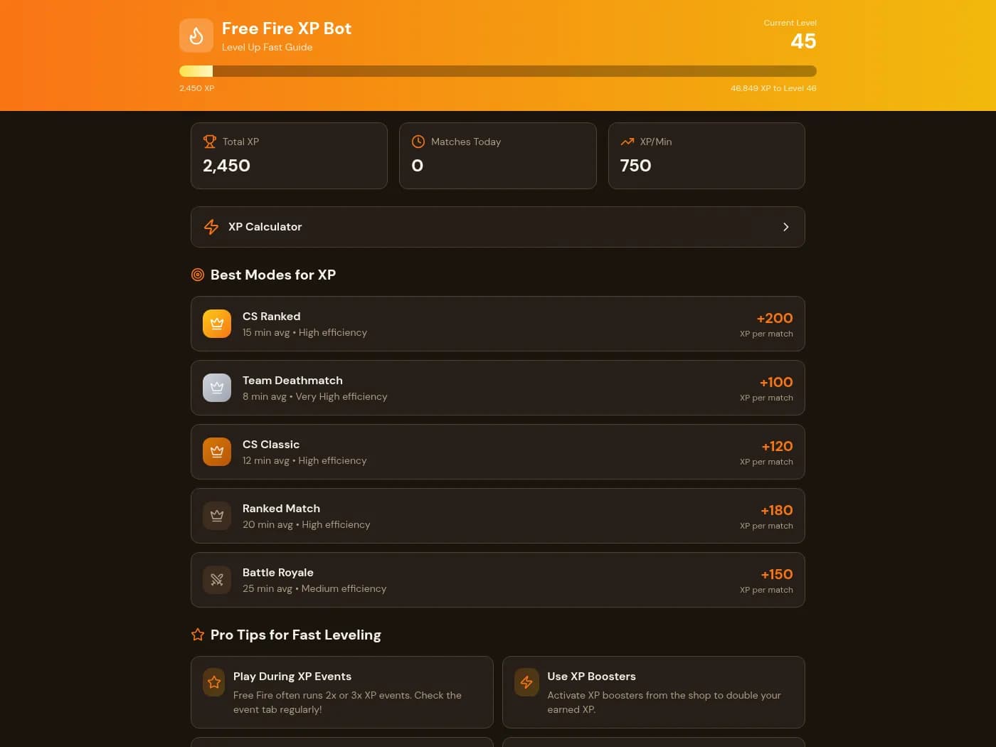Free Fire Level Bot