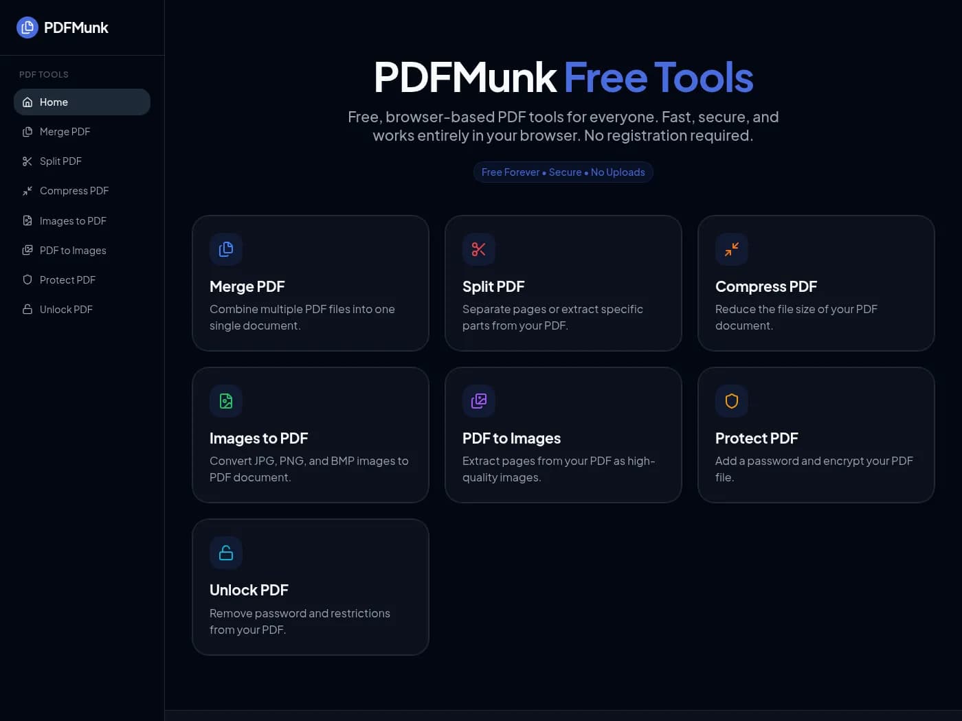 PDFMunk Free Tools