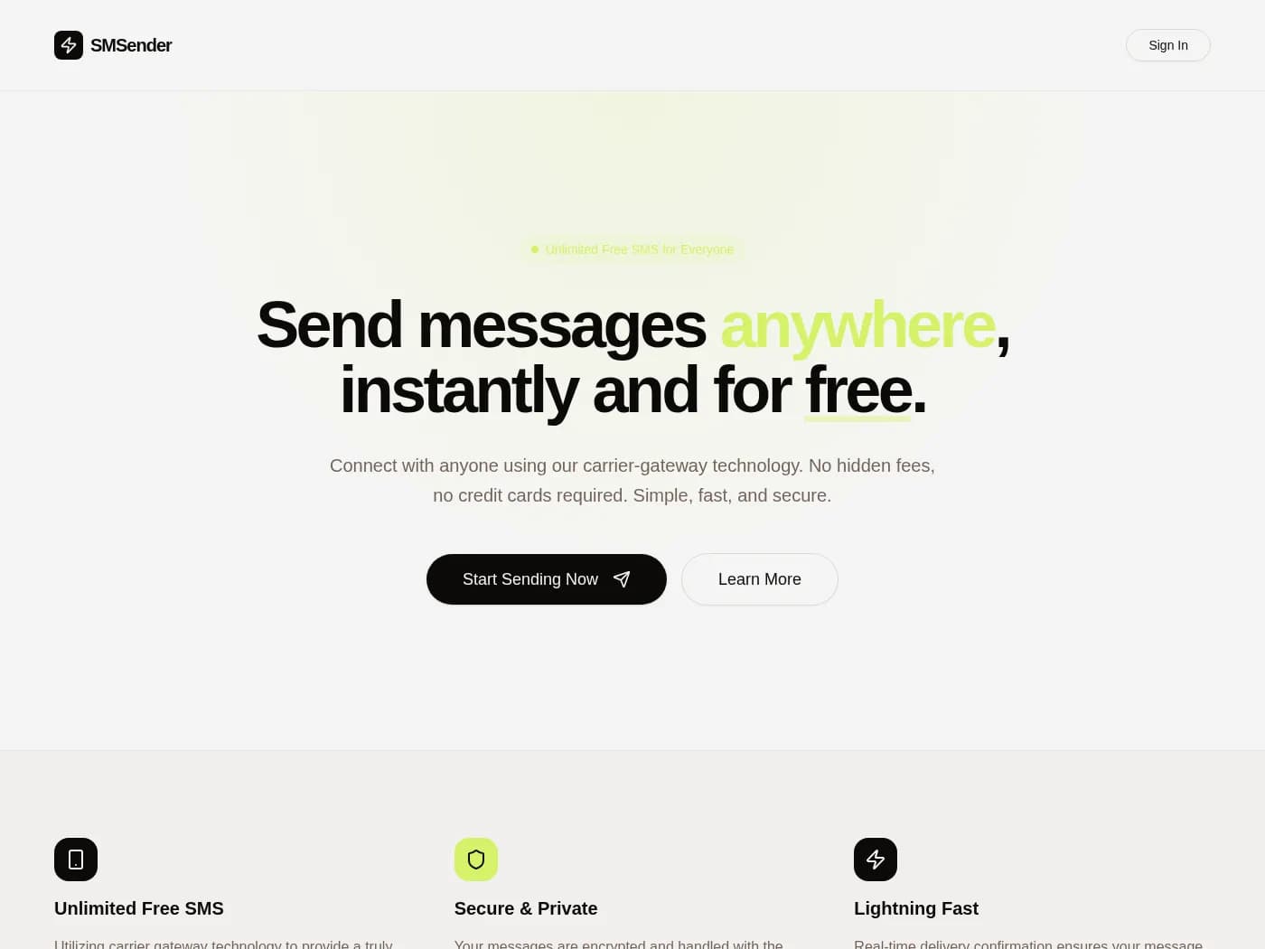 Unlimited Free SMS Sender