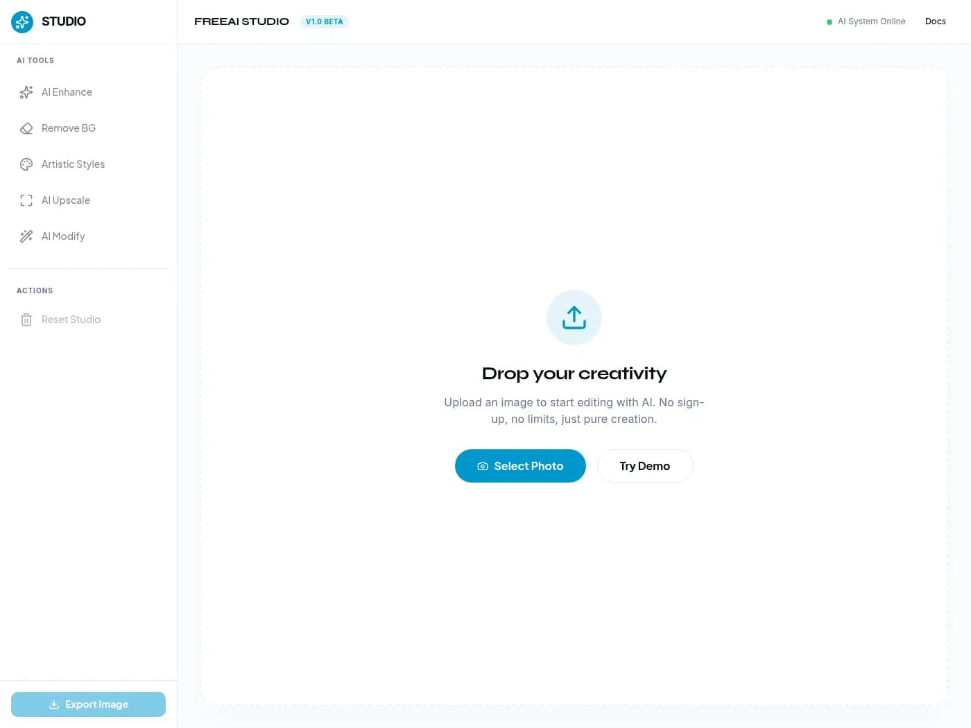 FreeAI Image Studio