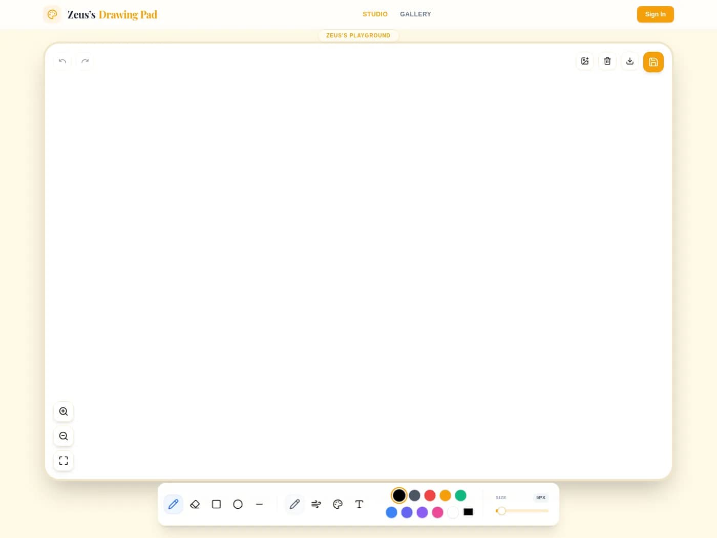 Zeus’s draw pad