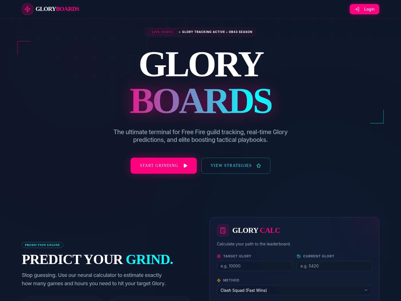 Free Fire Glory Boards