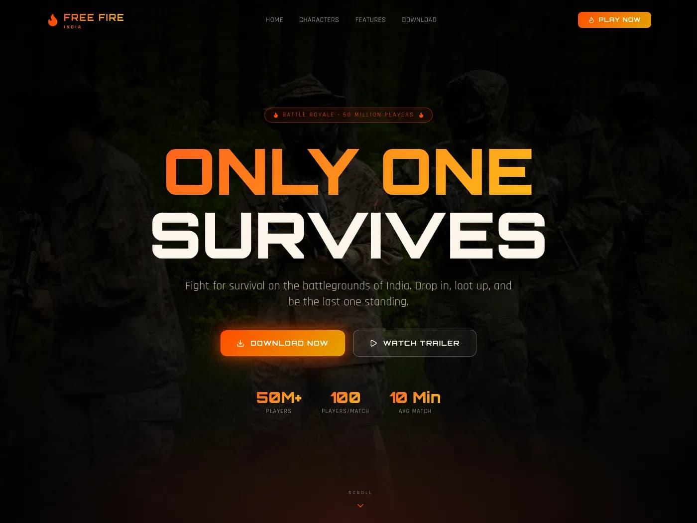 Free Fire India Landing