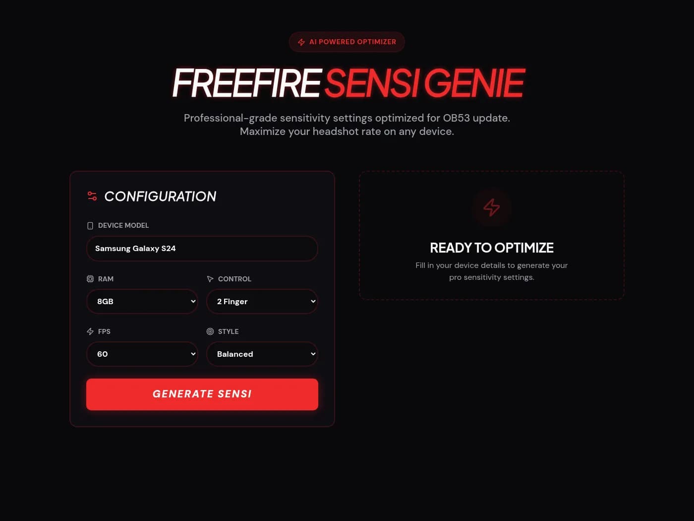 FreeFire Sensi Genie