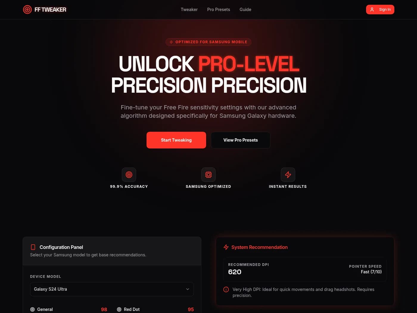 Free Fire Sensitivity Tweaker