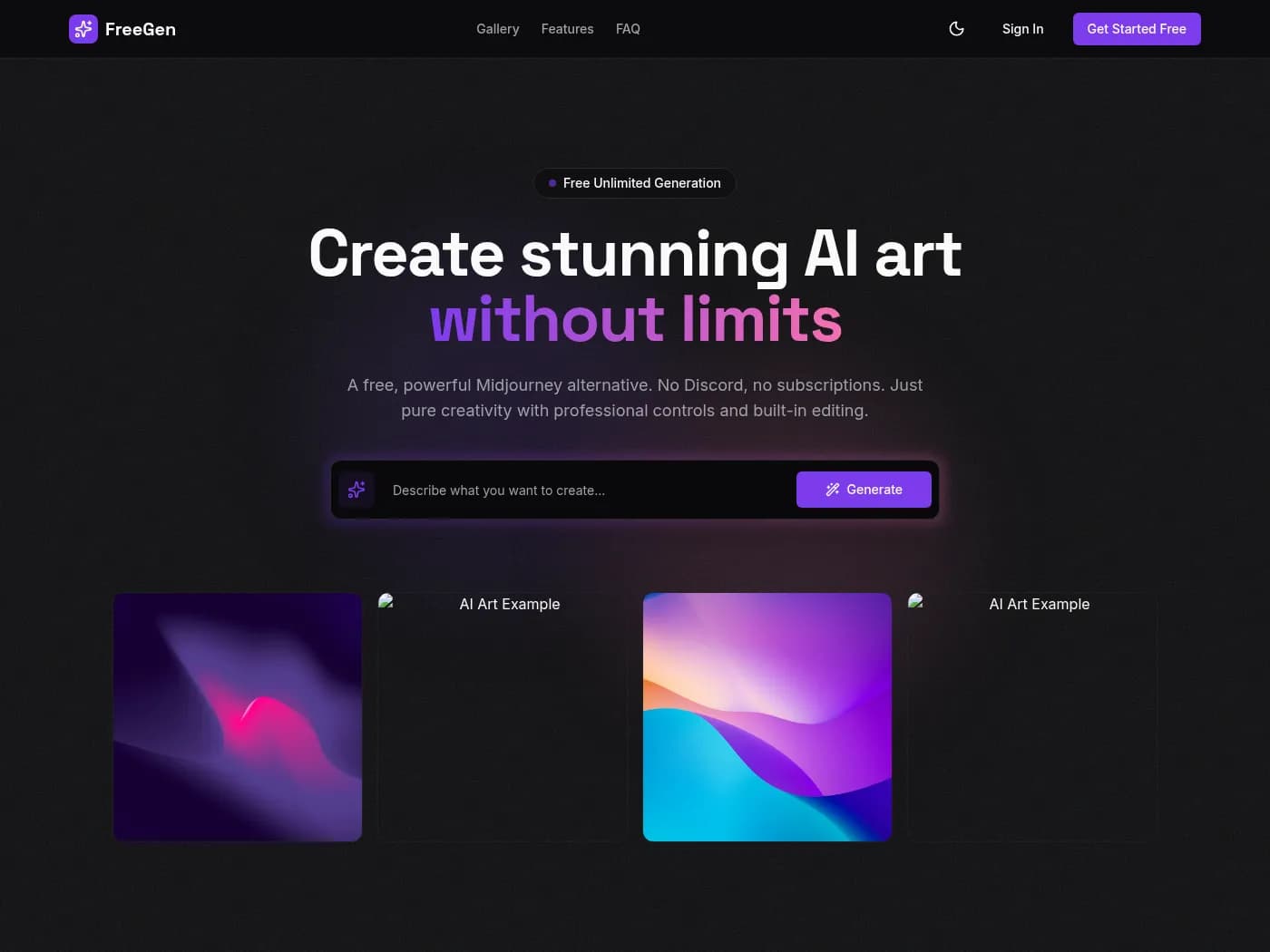 FreeGen AI Art Studio