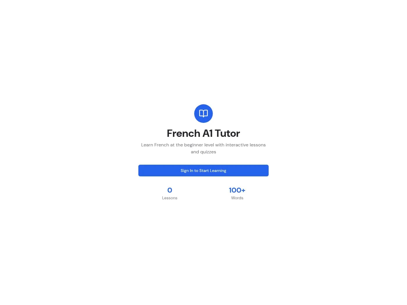 French A1 Tutor App