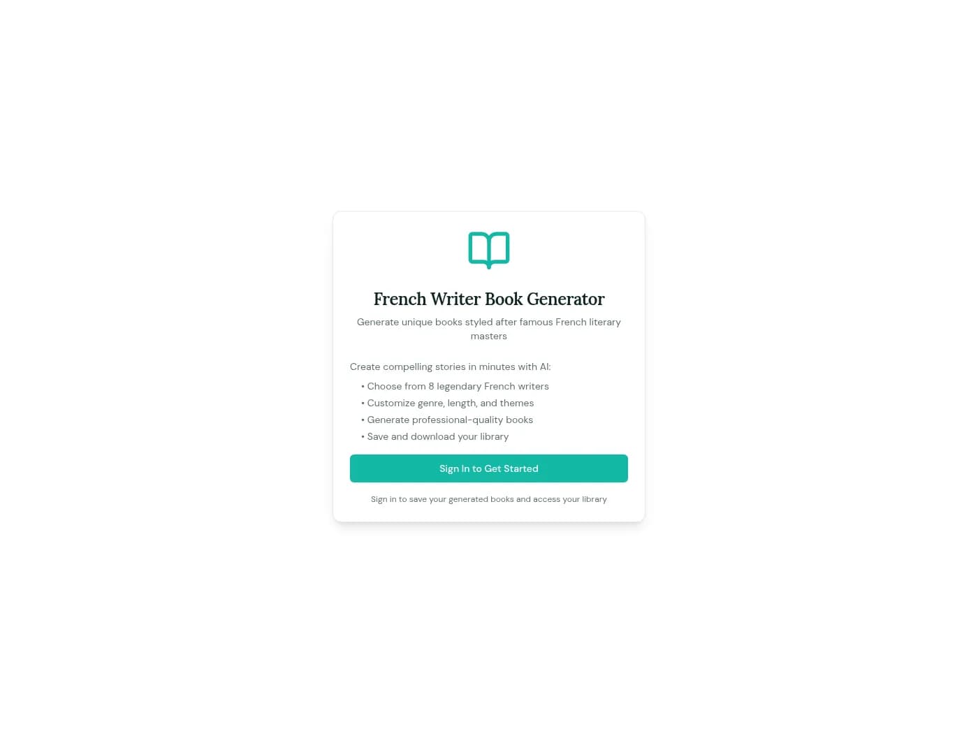 French Writer Book Generator