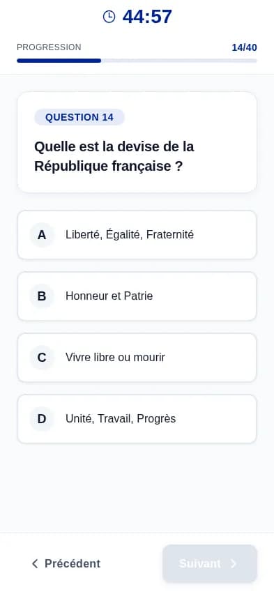 French Civics Exam App