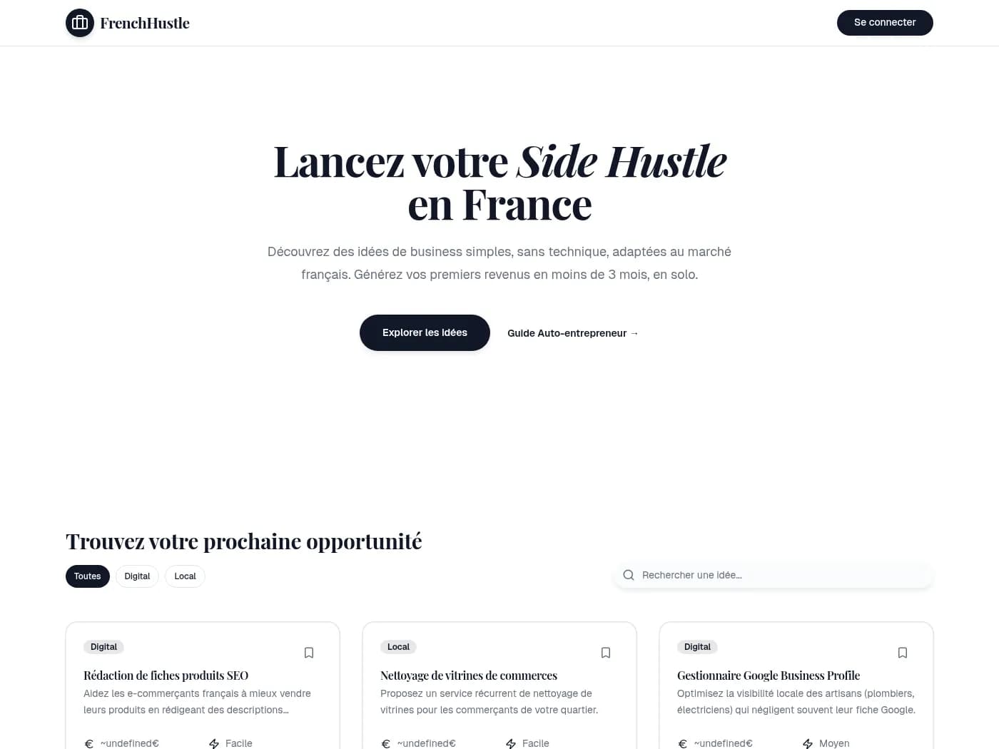 Solo Side Hustle Finder