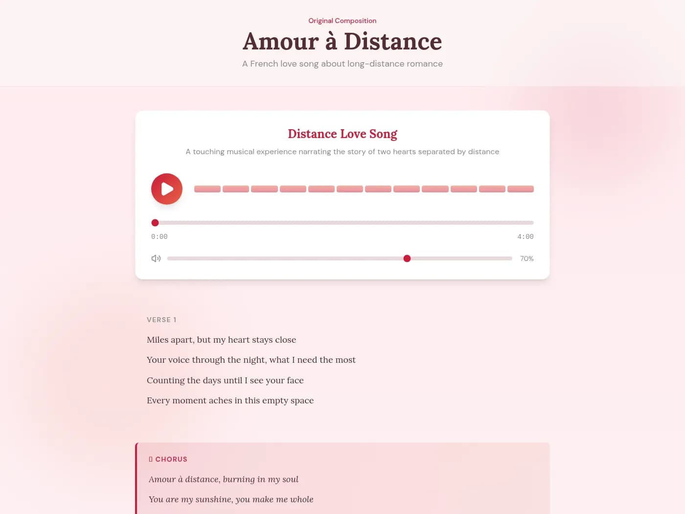 Distance Love Song