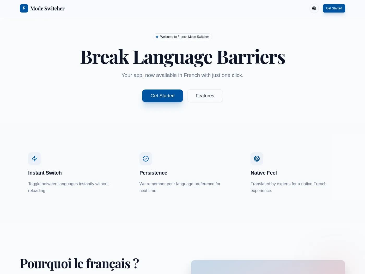 French Language Switcher