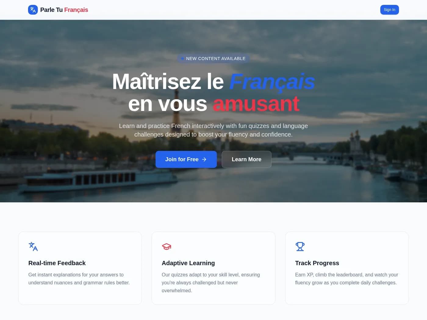 Parle Tu Français Quiz
