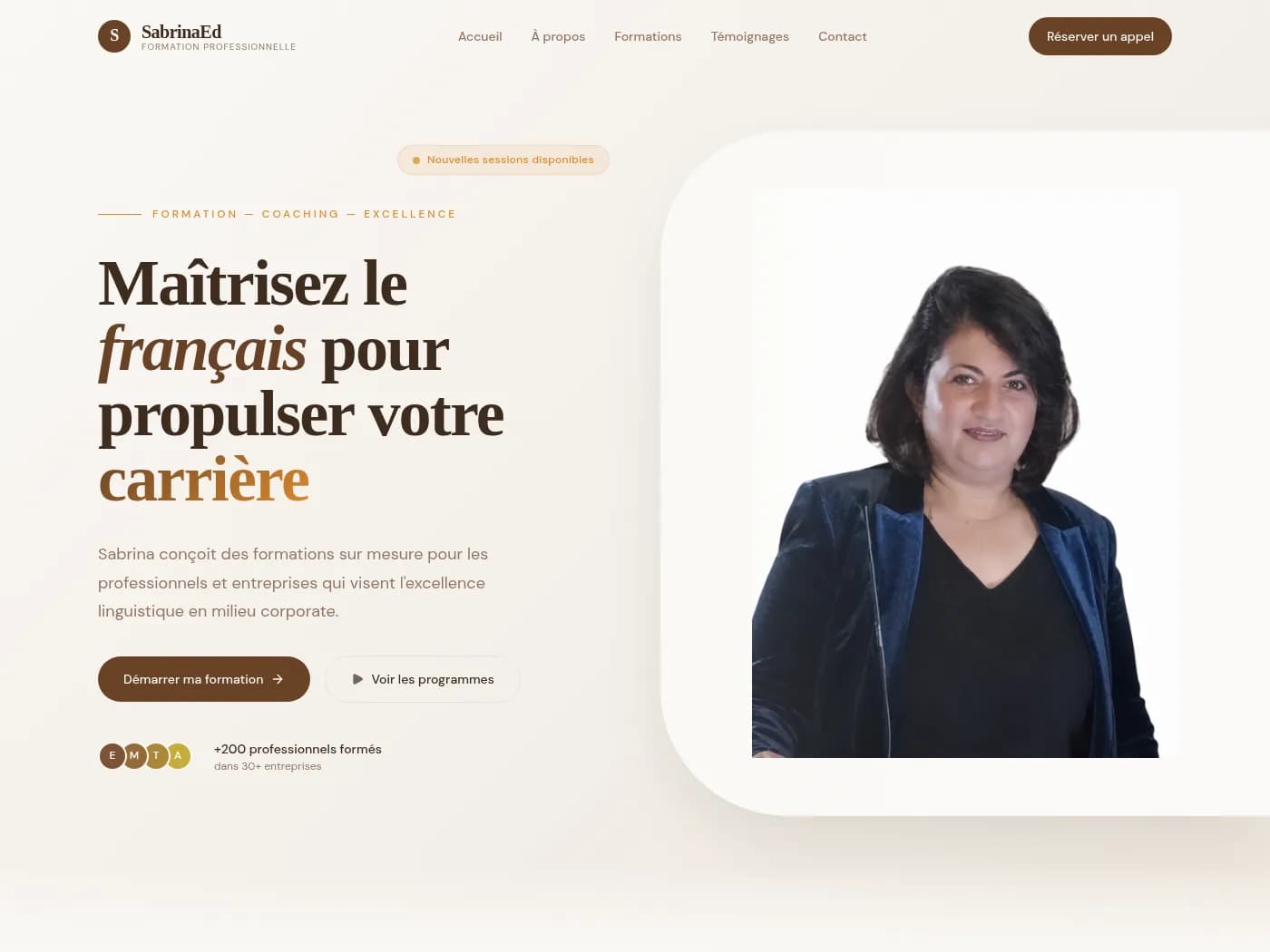 SabrinaEd Homepage Design