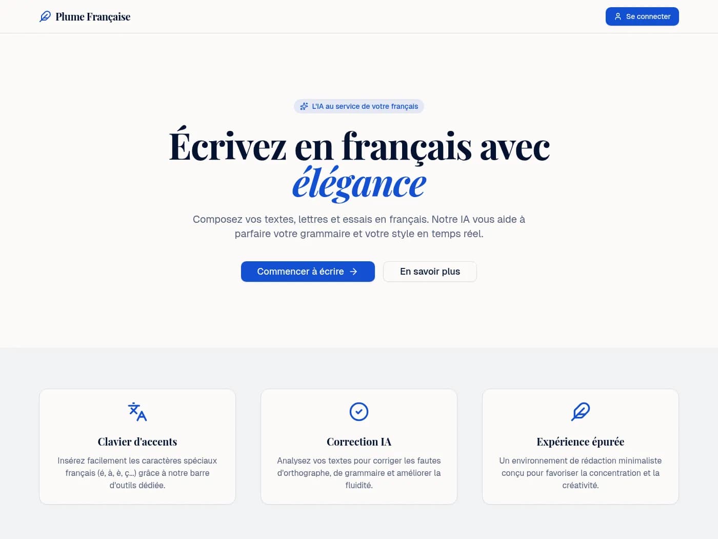 French Writing App