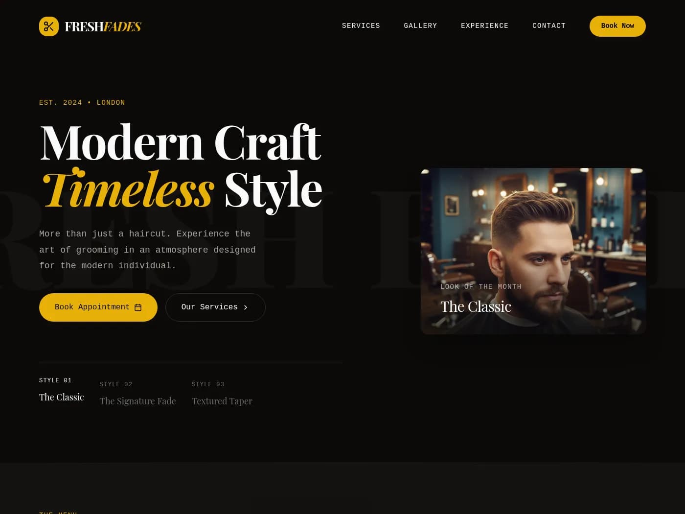 Fresh Fades Barbershop Site