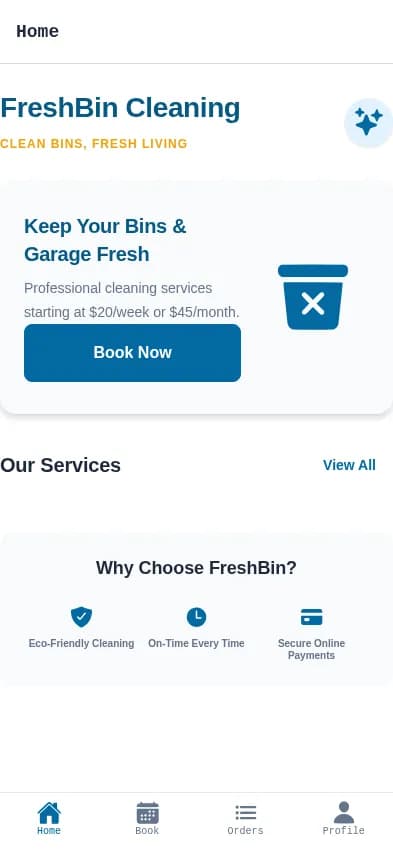 FreshBin Cleaning App