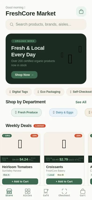 FreshCore Market Concept