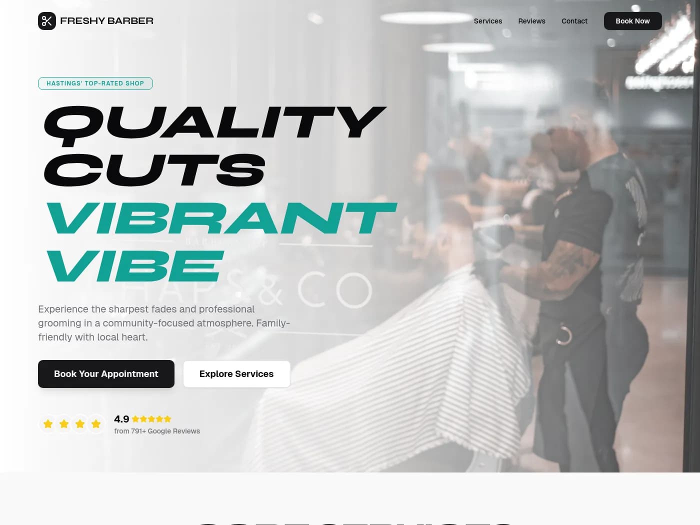 Freshy Barber Landing Page
