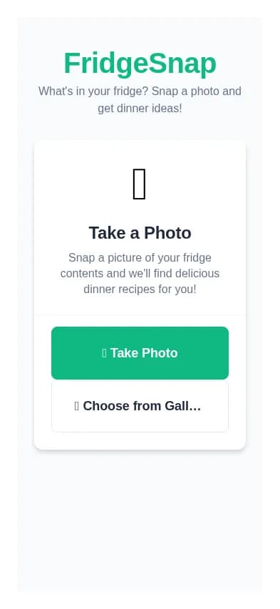 FridgeSnap Recipes