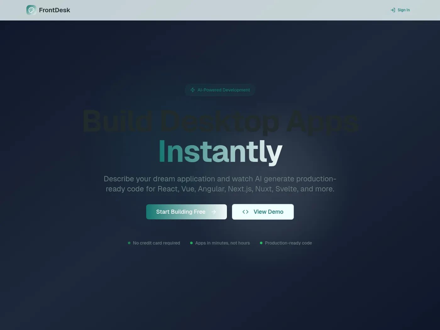 FrontDesk AI Builder